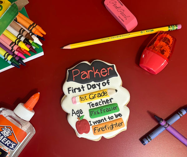 Custom Student's First Day Cookie – Sweet Water Cookies
